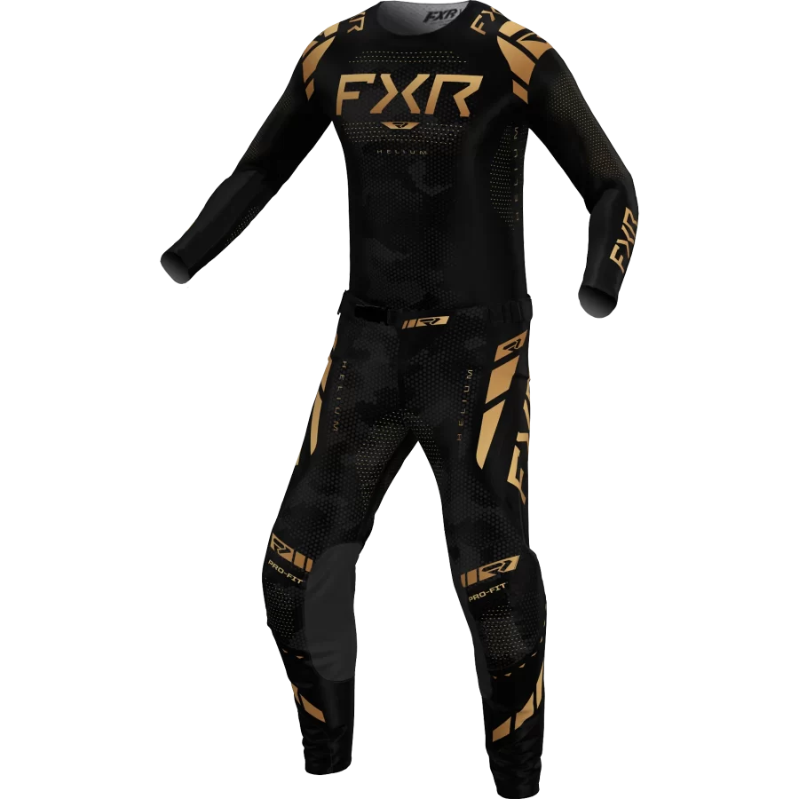חליפת רכיבה אף אקס אר שחור/ זהב - FXR RACING HELIUM TEXAS TEA V25 ...