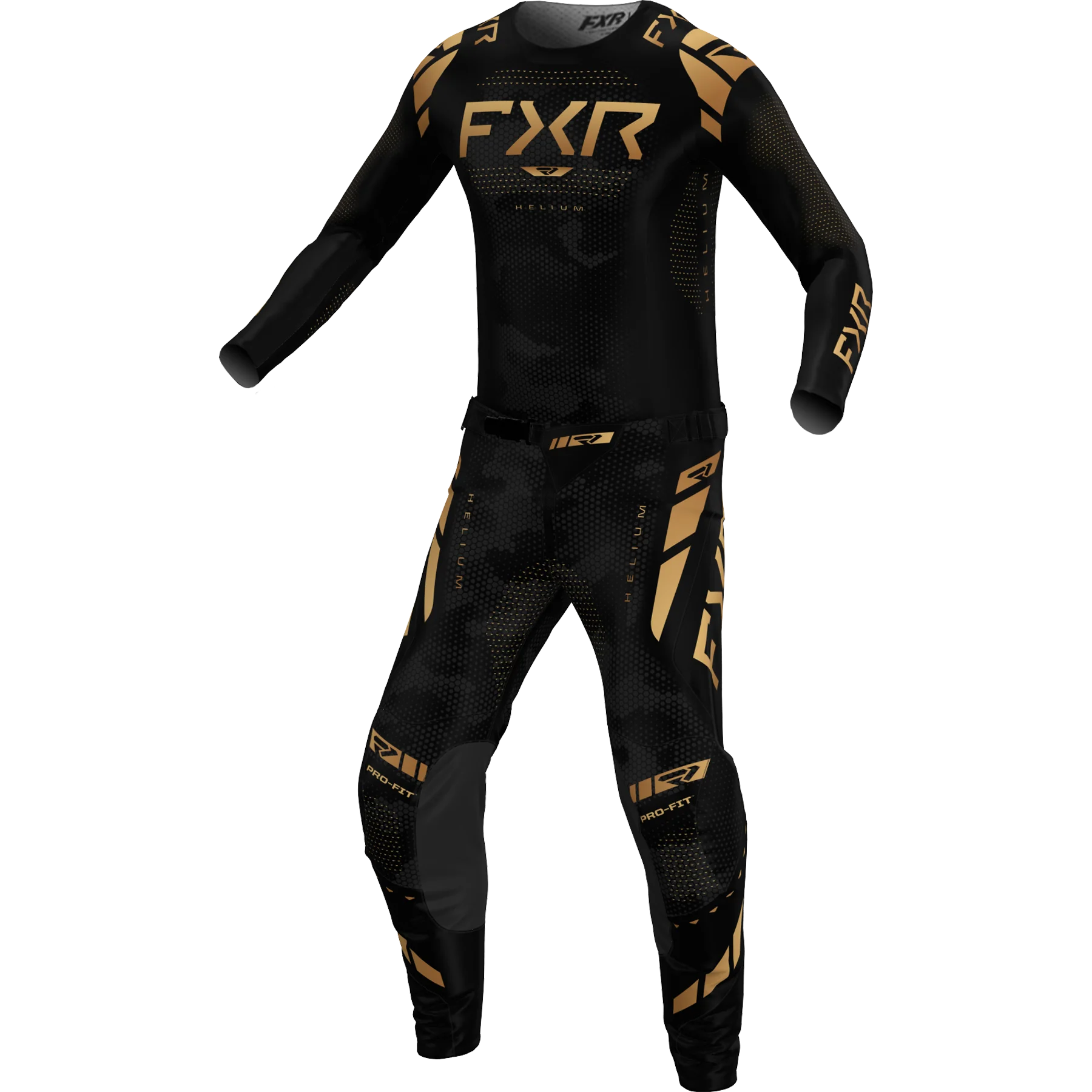 חליפת רכיבה אף אקס אר שחור/ זהב - FXR RACING HELIUM TEXAS TEA V25 ...