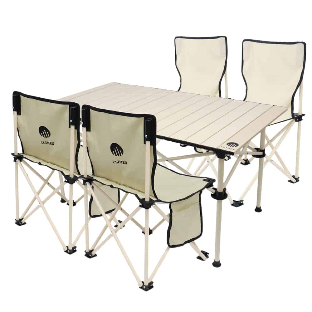 סט מיני מתקפל שולחן עם ארבעה כסאות קמפינג שמנת סלימקס - CLIMEX CL 407 - Motocenter